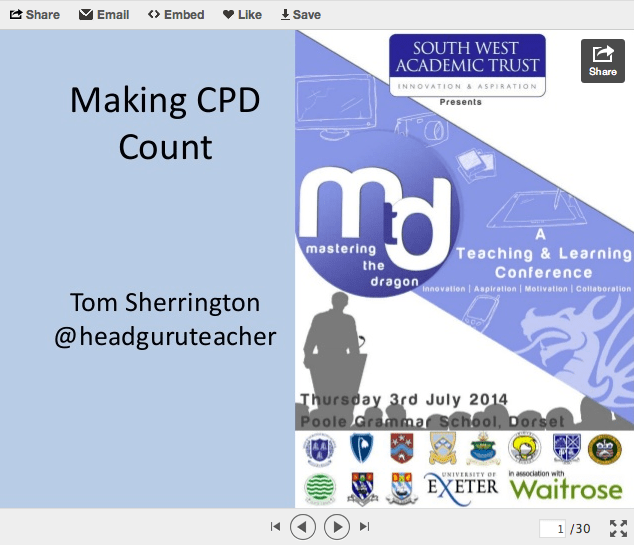 Making CPD Count: Notes from Mastering the Dragon – teacherhead