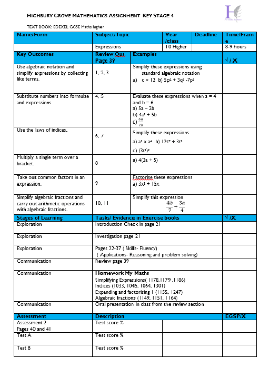Our Emerging KS3 Assessment Framework. – teacherhead