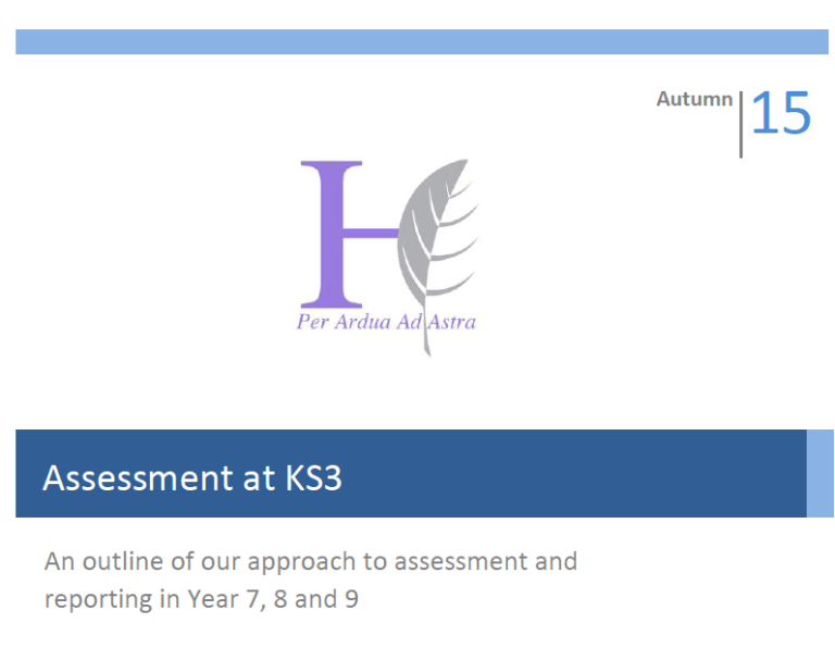 Our Emerging KS3 Assessment Framework. – teacherhead
