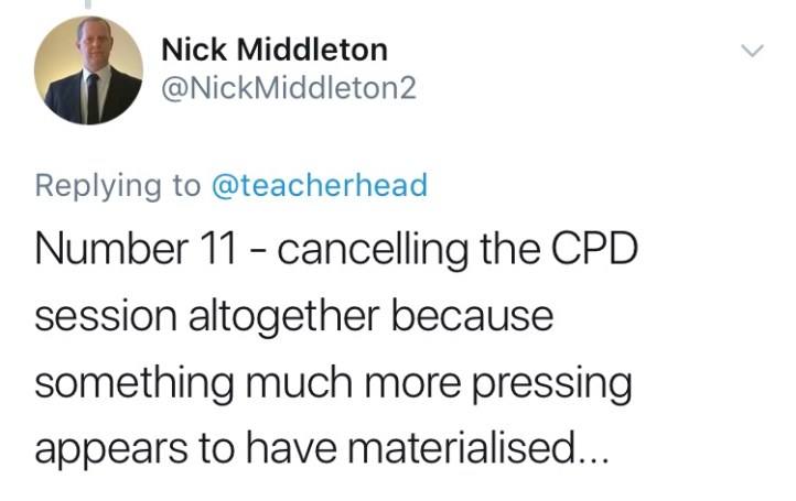 10 ways the gold dust of CPD time is wasted. – teacherhead